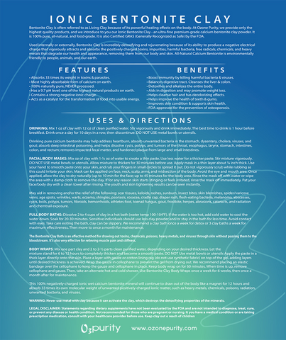 IONIC BENTONITE CLAY – Ozone Purity